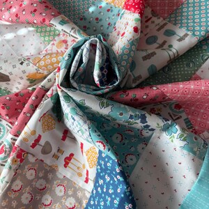 Cook Book by Lori Holt Fabric Quilt TOP, UNFINISHED, 42 Inch, Baby ...