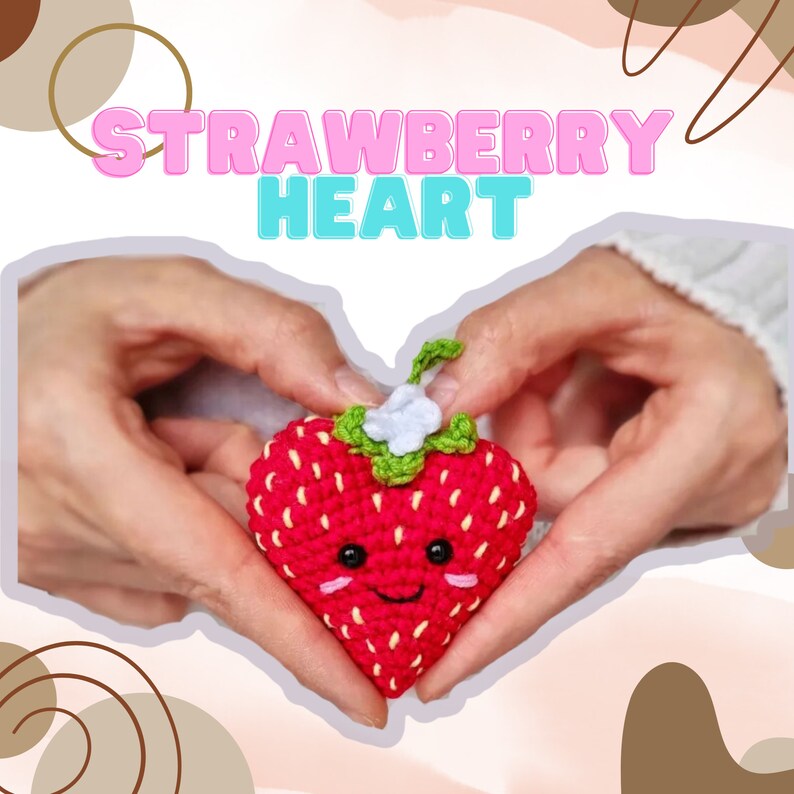 Crochet Strawberry Mini Pattern, Fruit Pattern, Strawberry Amigurumi ...