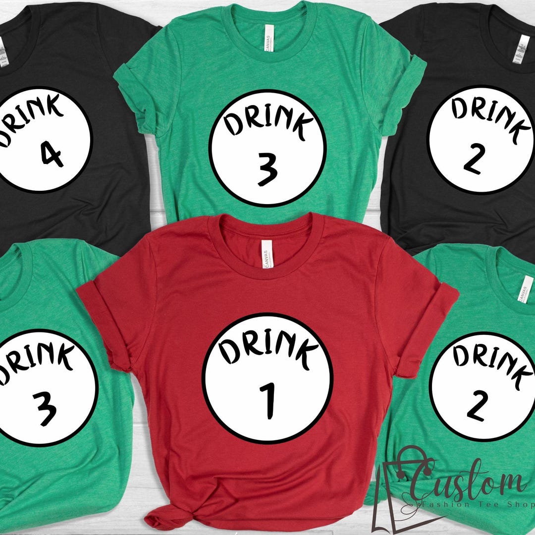 Custom Number Drink Shirt: Funny Matching Group Tee - Etsy