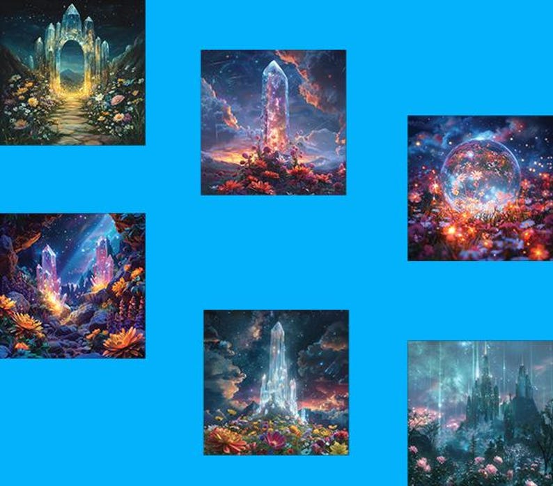 Crystal, Magic, Night, Fantasy, Flowers, Stars, Light, Dream, Glow ...