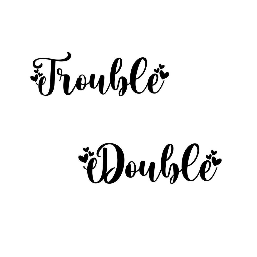 Double Trouble Svg, Twins Svg, Twin Baby Svg, Baby Reveal Svg, Funny ...