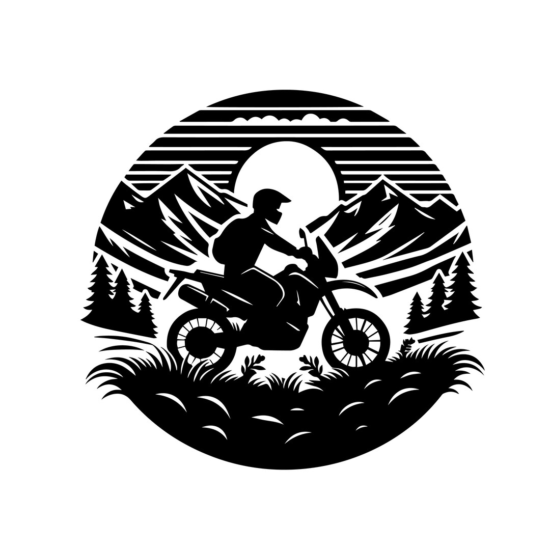 Motorcycle Scene SVG, Motor Bike Cut File Laser, Motorcyclist Cnc Wood ...