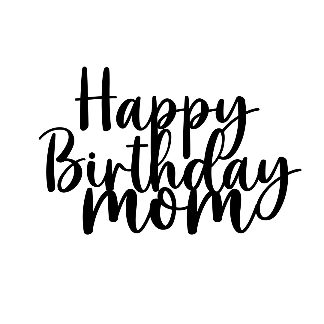 Happy Birthday Mom SVG, Cake Topper Svg, Mom Birthday Svg, Mom Svg, Svg ...