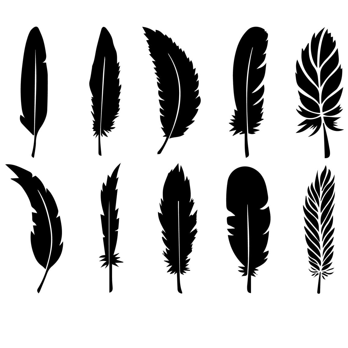 Feathers Cut File | Feathers Svg Png Eps for Cricut, Silhouette ...