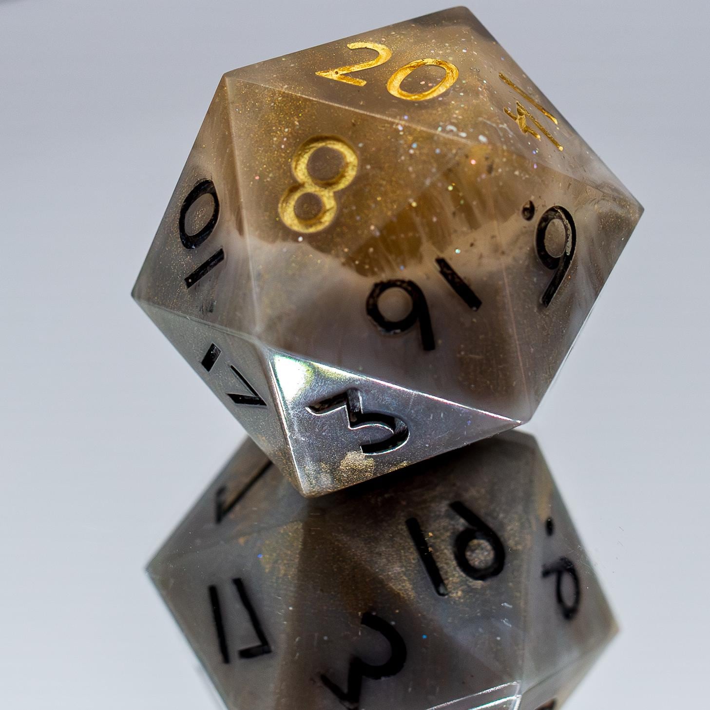 Dwarven Treasure - Amber & Stone Dnd 35mm Dice Chonk - Etsy