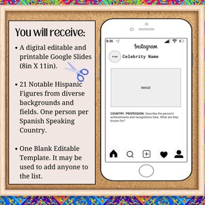 Editable Hispanic Heritage Month Instagram Profiles Bulletin Board ...