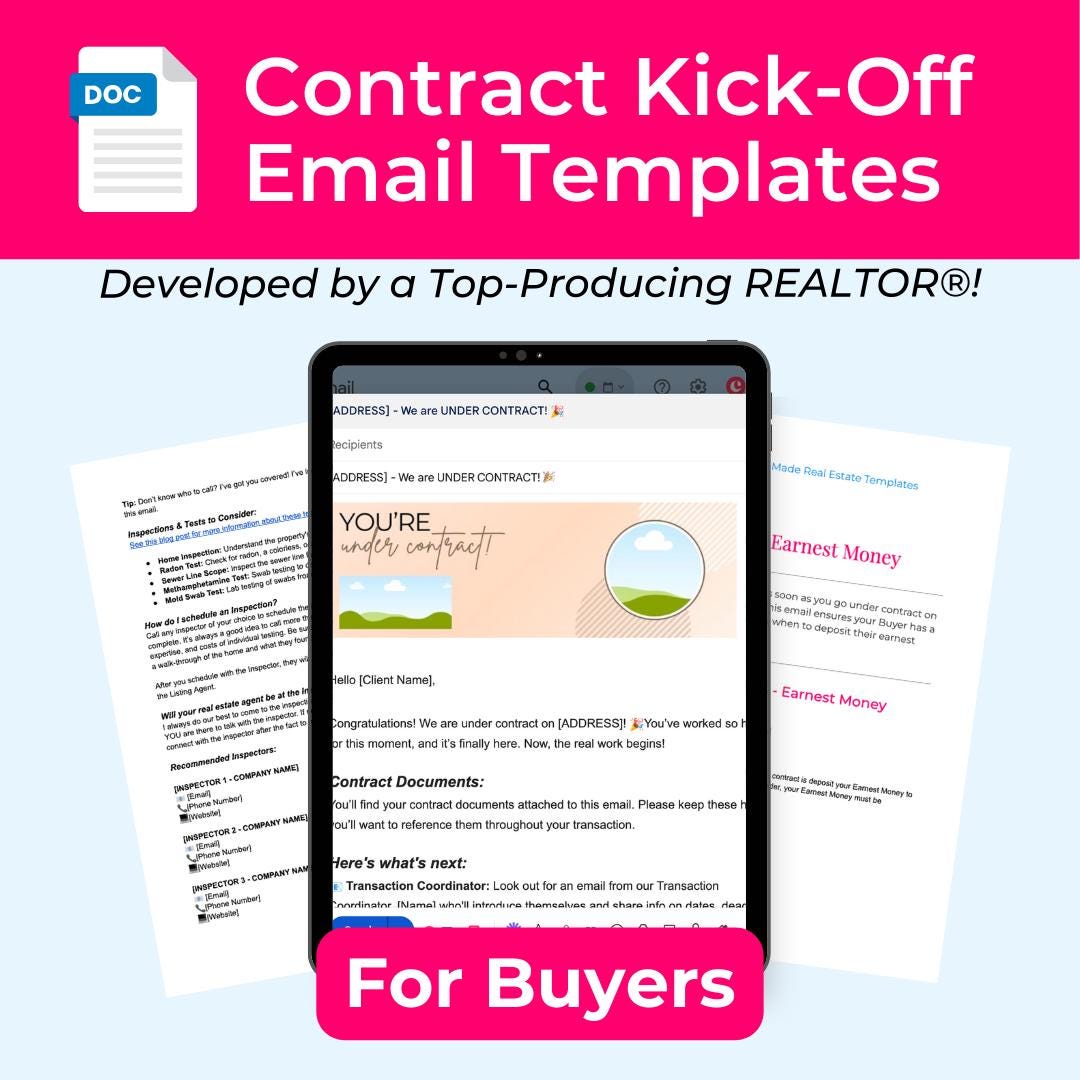 Real Estate Contract Kick-off Email Templates for Buyers | Designed by ...