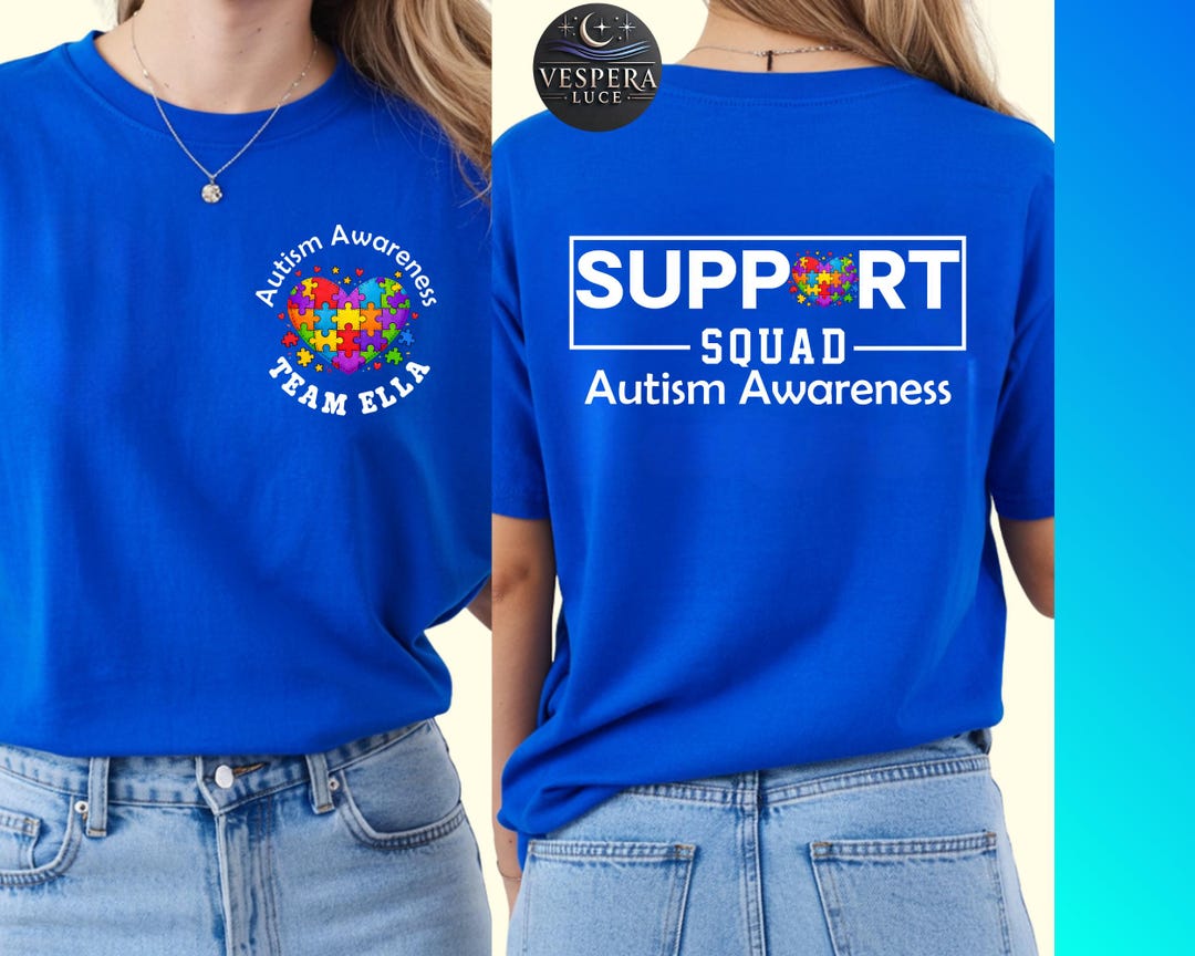 Customizable Autism Support Squad Shirt, Autism Awareness Team Tee - Etsy