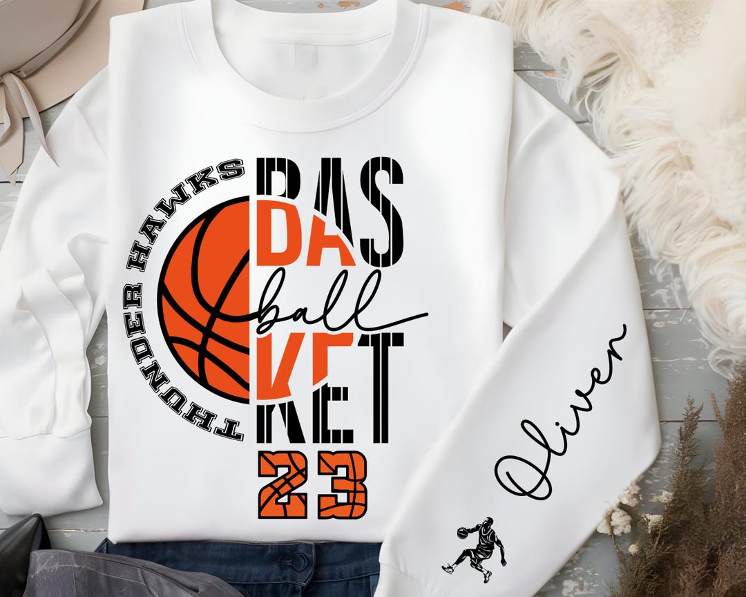 Personalized Basketball Team Sweatshirt: Custom Mascot Pullover - Etsy