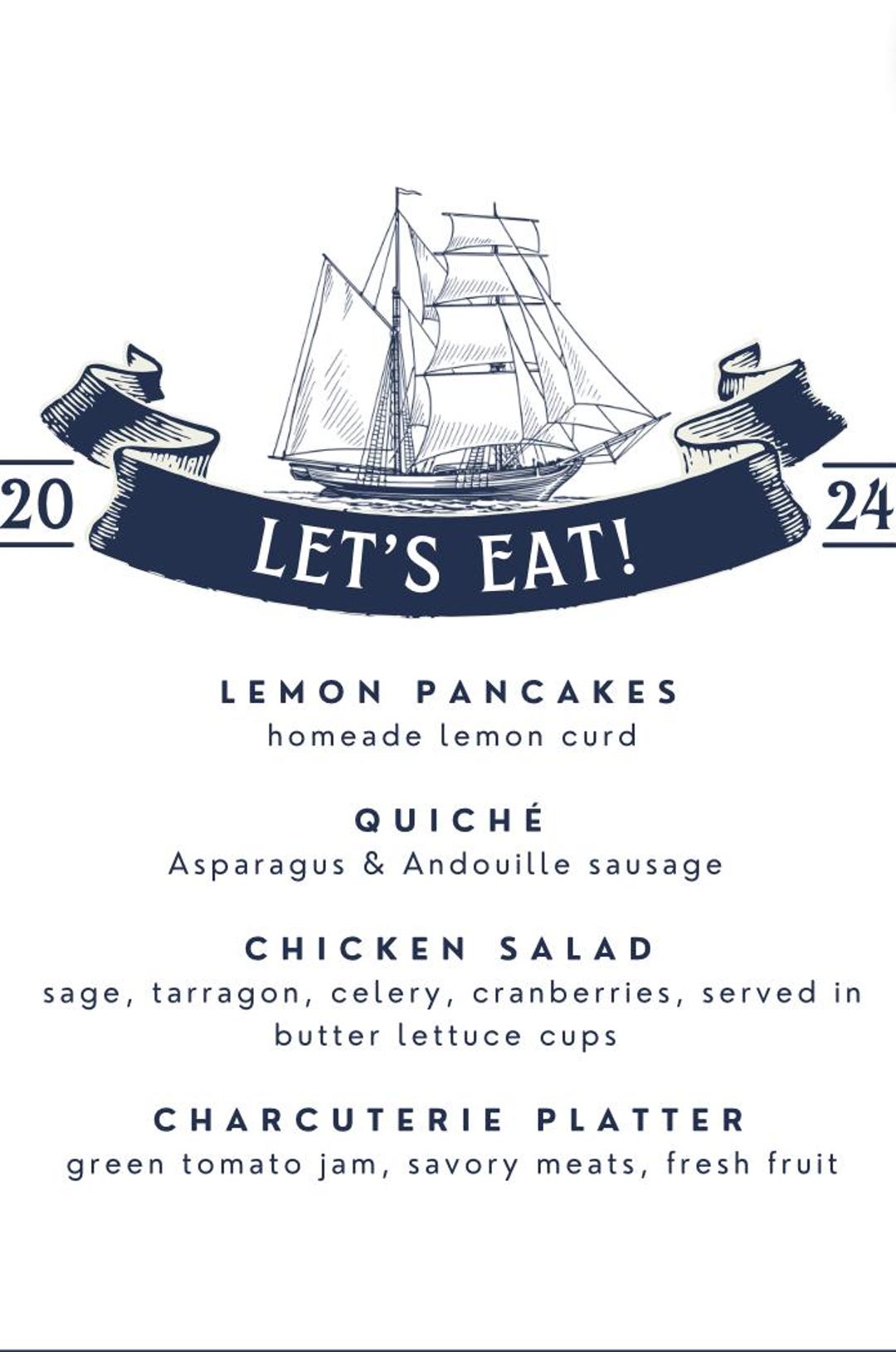 Vintage Nautical Menu Template - Etsy