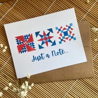 Quilted Note Cards, Quilted Hello Note Cards, Quilted Bird Greeting ...