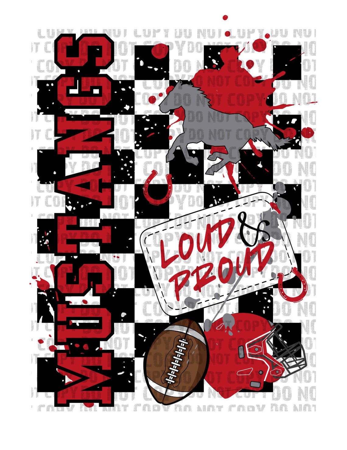 CUSTOM Mascot Football Checkered PNG Any Color/any Mascot - Etsy