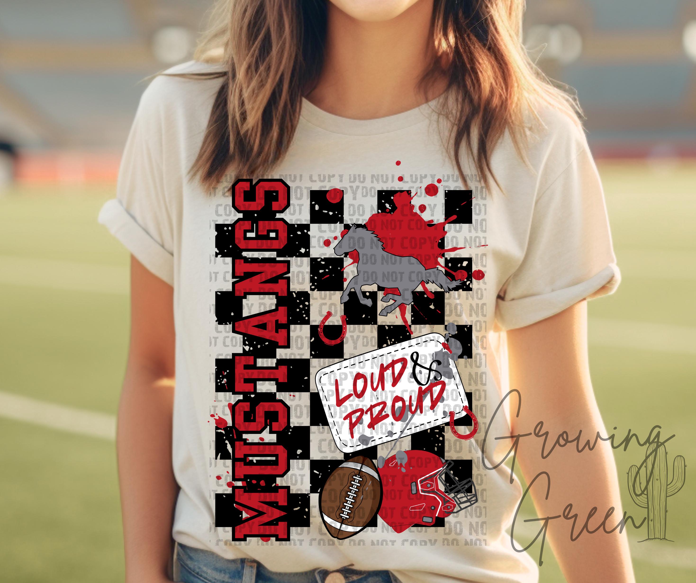 Mustangs Checkered Football PNG - Etsy