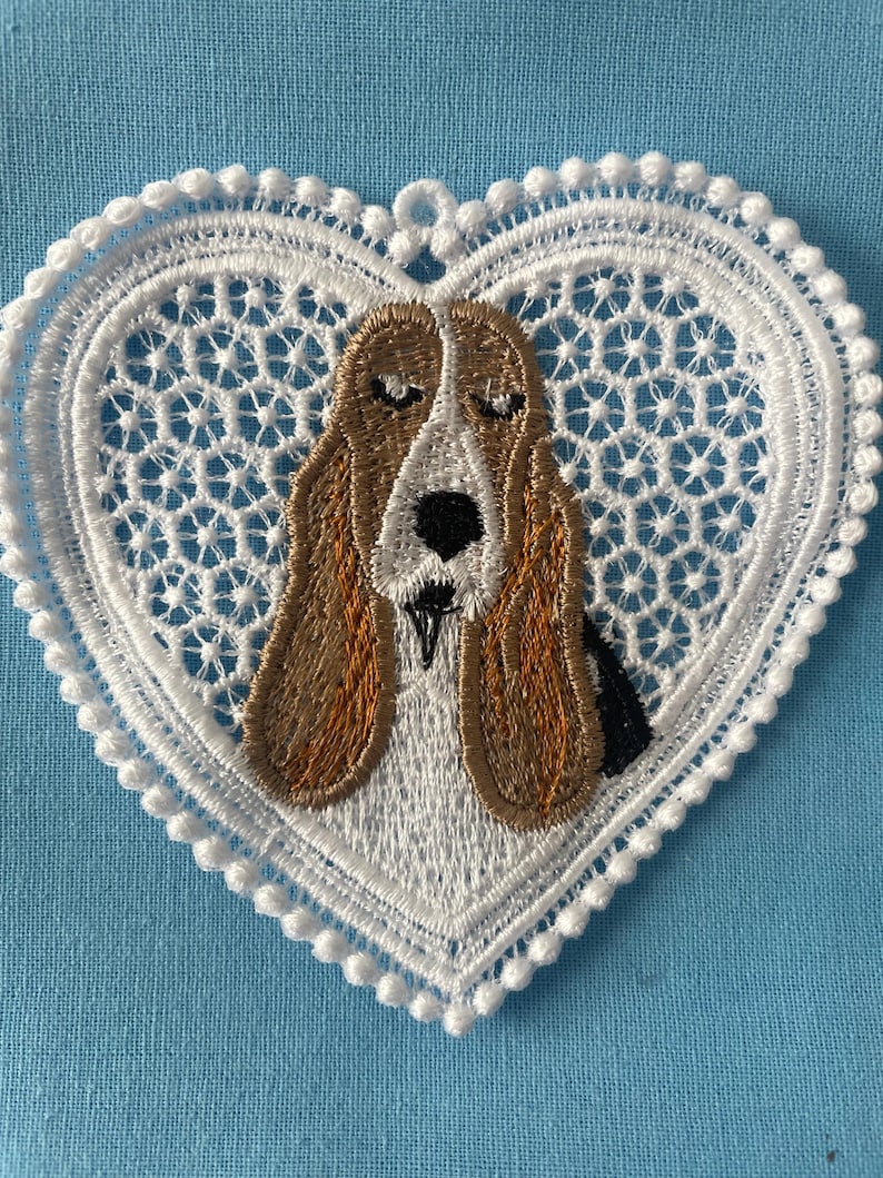 Basset Hound Dog Lace Ornament: Christmas Keepsake, Free Standing Lace ...