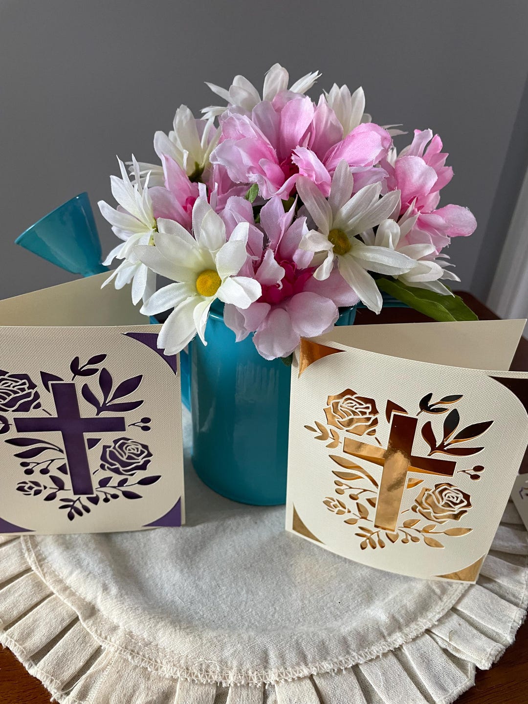 Handmade Easter Cross Card, Holiday Decoration, Handmade Greeting Card ...