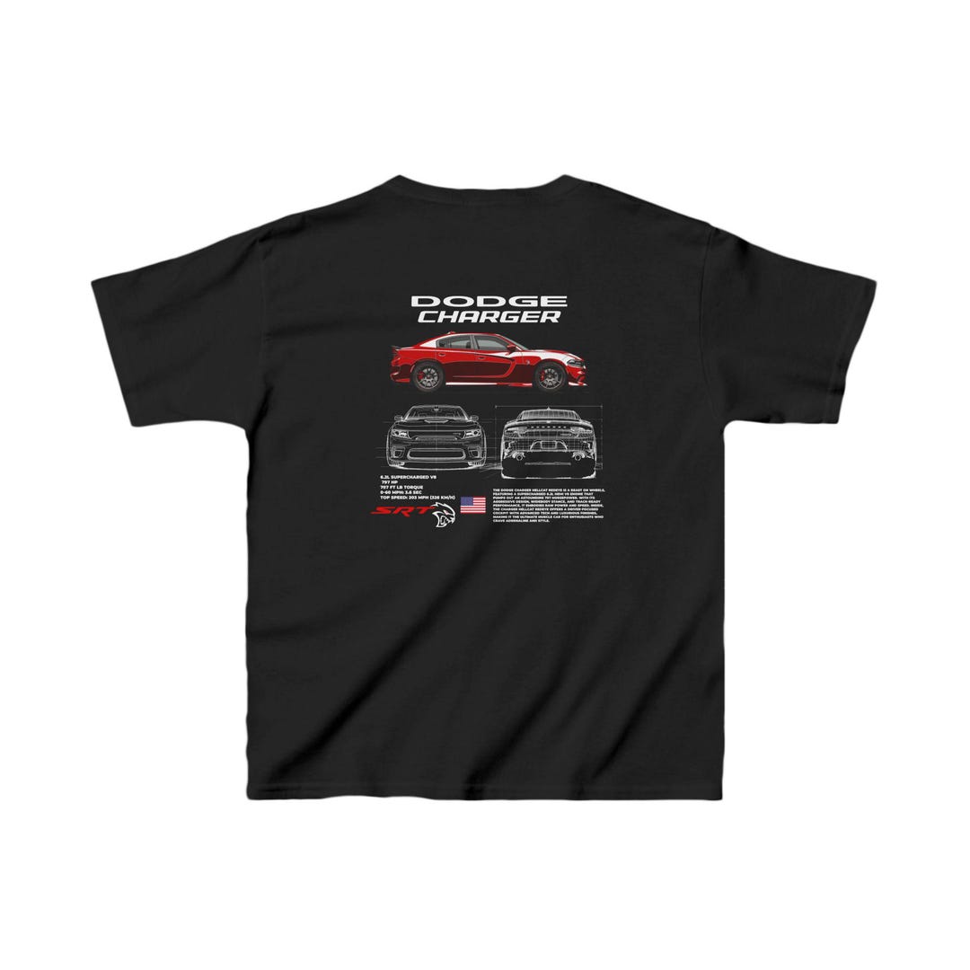 Dodge Charger SRT Demon Kids Tee, Muscle Car Youth Shirt, Boys Cotton T ...