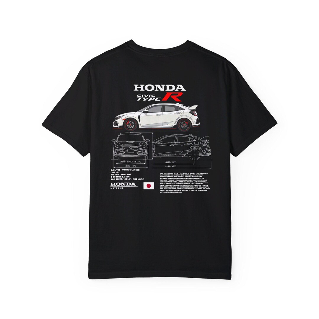 Honda Civic Type R Spec Tee Boosted Gear Co, JDM Performance Shirt ...