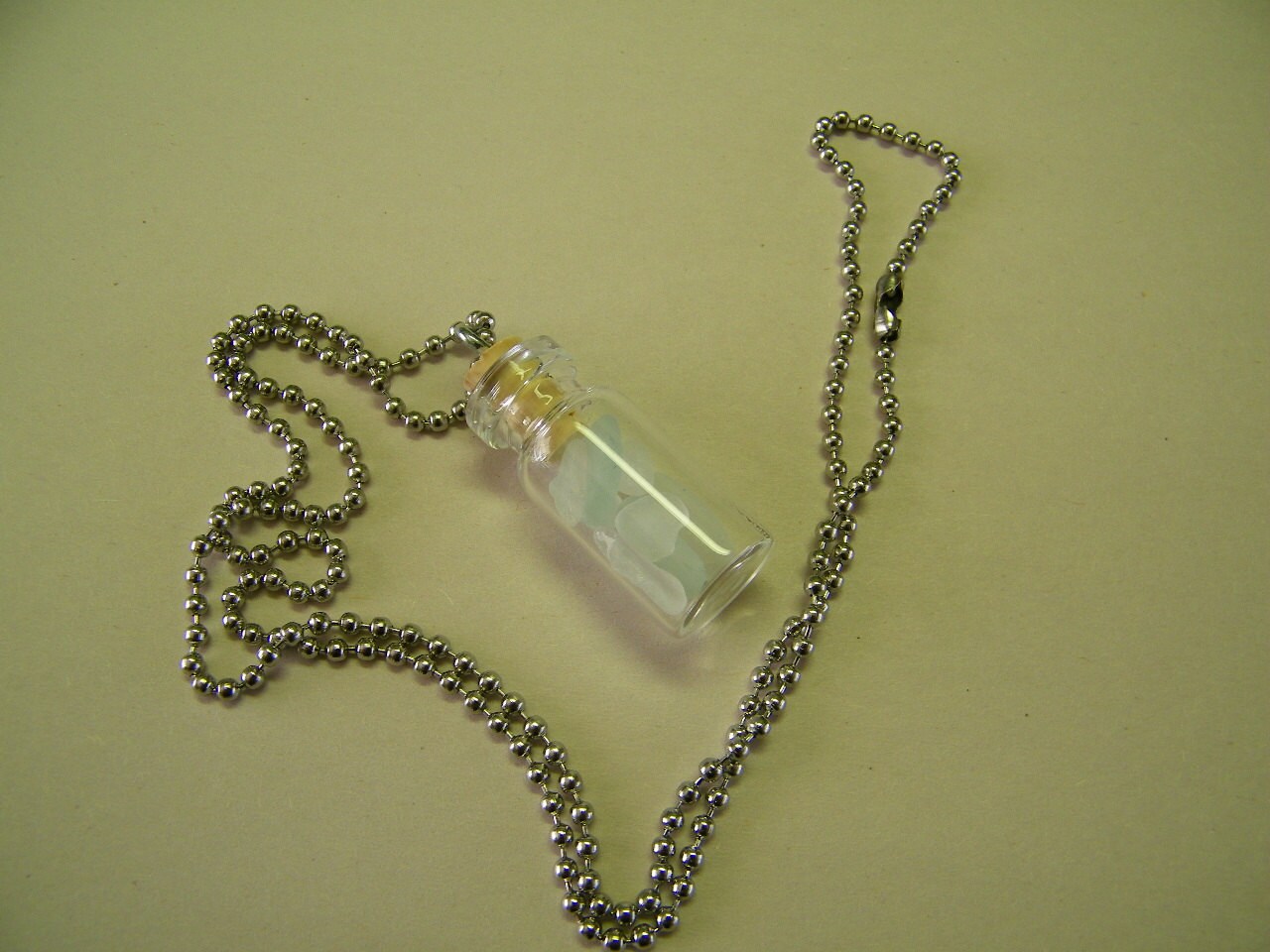 Clear Sea Glass in a Bottle Necklace - Etsy
