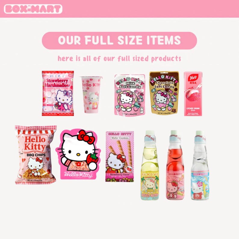 Pink Kawaii Asian Snacks Hello Kitty Gift Box Snack Box Assorted Kitty ...