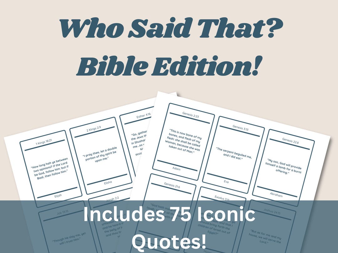Bible "who Said That?" Game | Fun Bible Iconic Quote Questions for Kids ...
