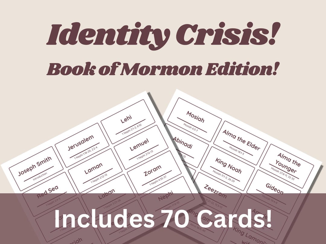 Identity Crisis! Book of Mormon Game | Who Am I Game for Kids & Adults ...