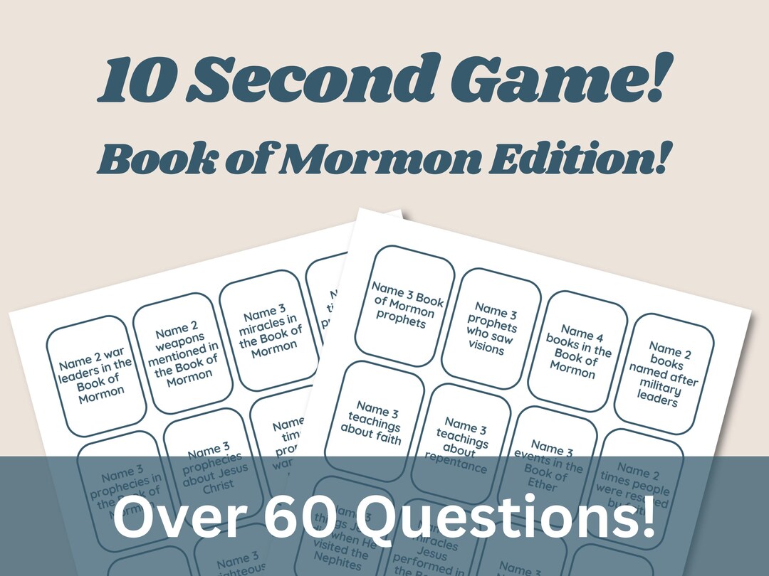 10 Second Book of Mormon Game | Fun Trivia Questions for Kids & Adults ...