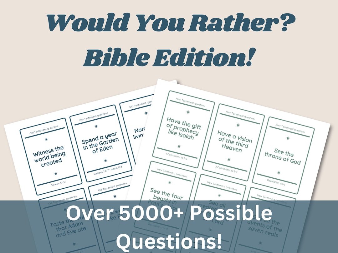 Bible "would You Rather" Game | Bible This or That Questions for Kids ...