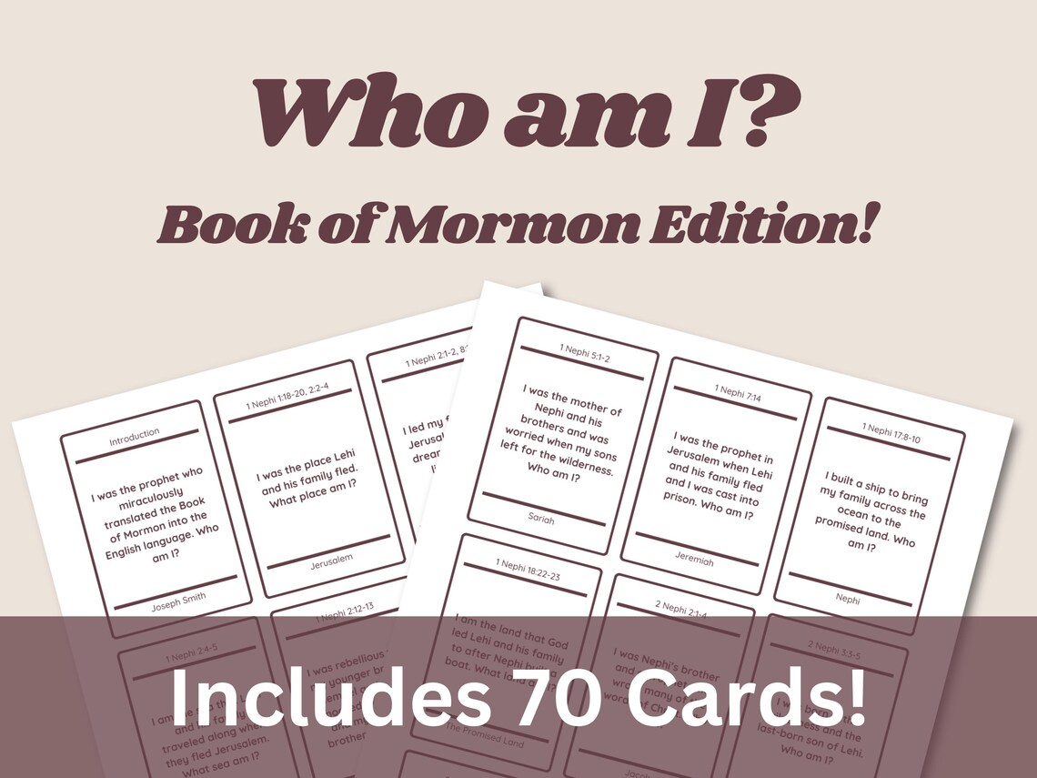 Who Am I? Book of Mormon Game | Fun Trivia Questions for Kids & Adults ...