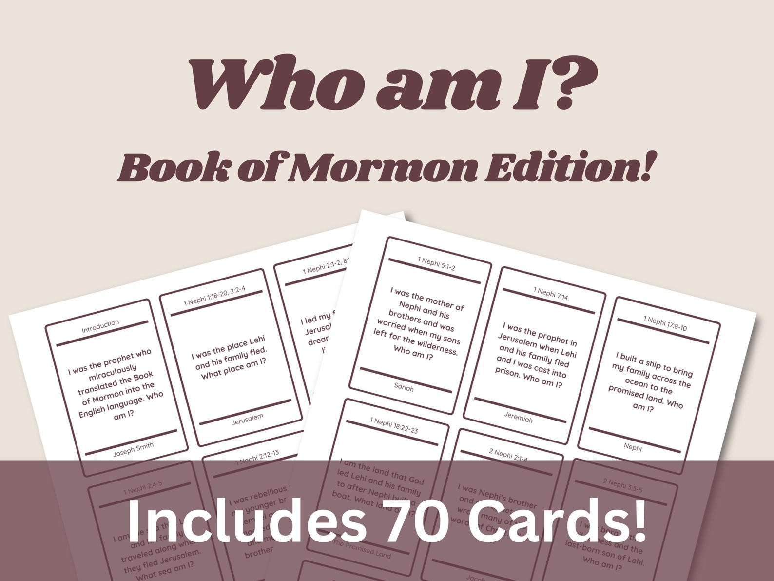 Who Am I? Book of Mormon Game | Fun Trivia Questions for Kids & Adults ...