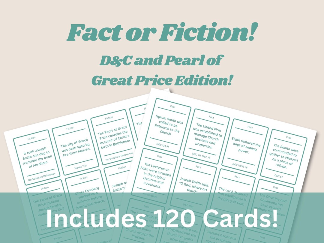Fact or Fiction Doctrine and Covenants/pearl of Great Price Game | Fun ...