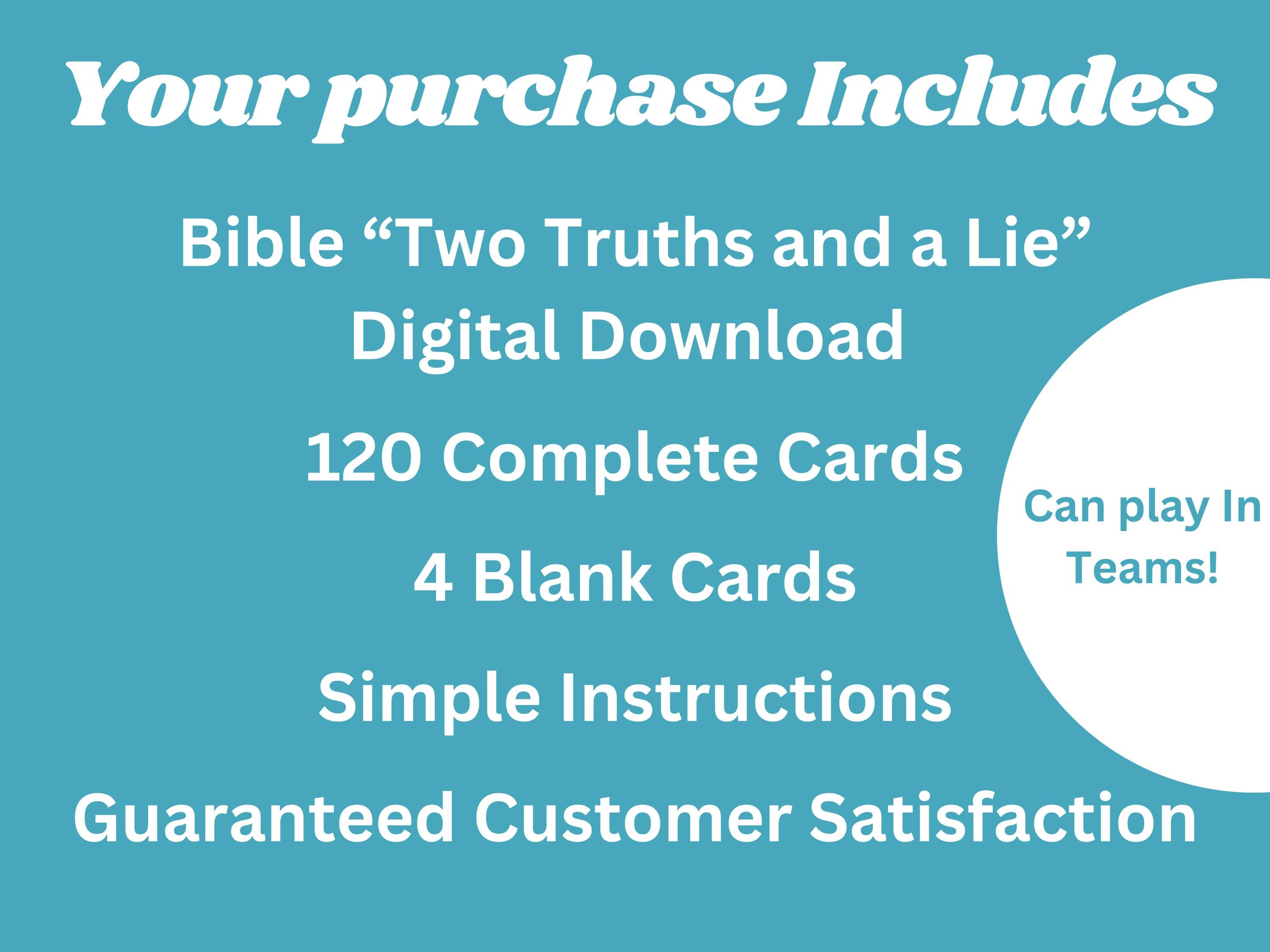 Two Truths and a Lie Bible Game: Fun Trivia for Youth Groups, Families ...