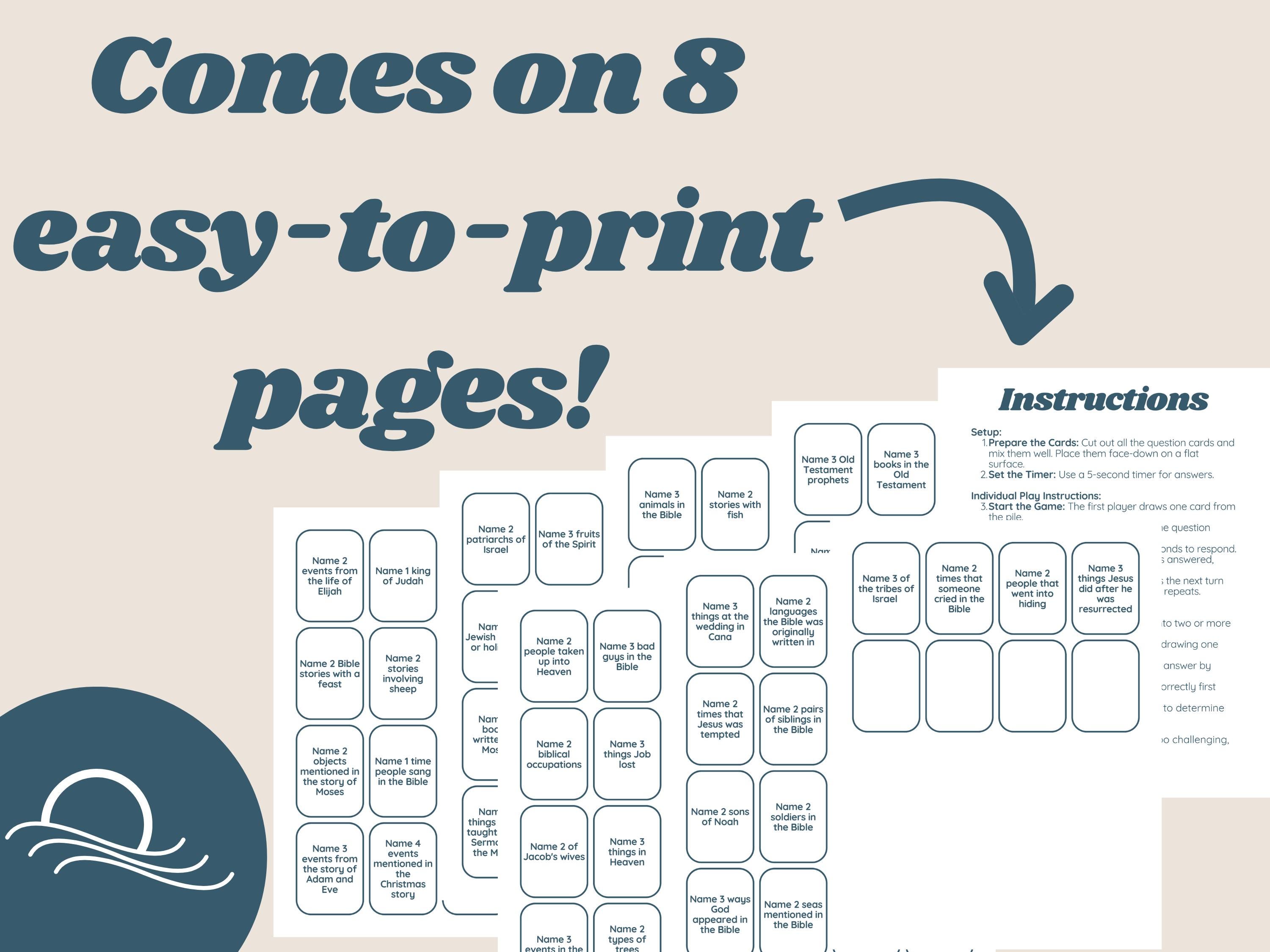 5 Second Bible Game | Fun Trivia Questions for Kids & Adults | Sunday ...