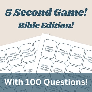 5 Second Bible Game | Fun Trivia Questions for Kids & Adults | Sunday ...