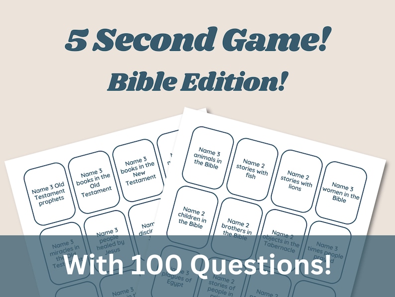 5 Second Bible Game | Fun Trivia Questions for Kids & Adults | Sunday ...