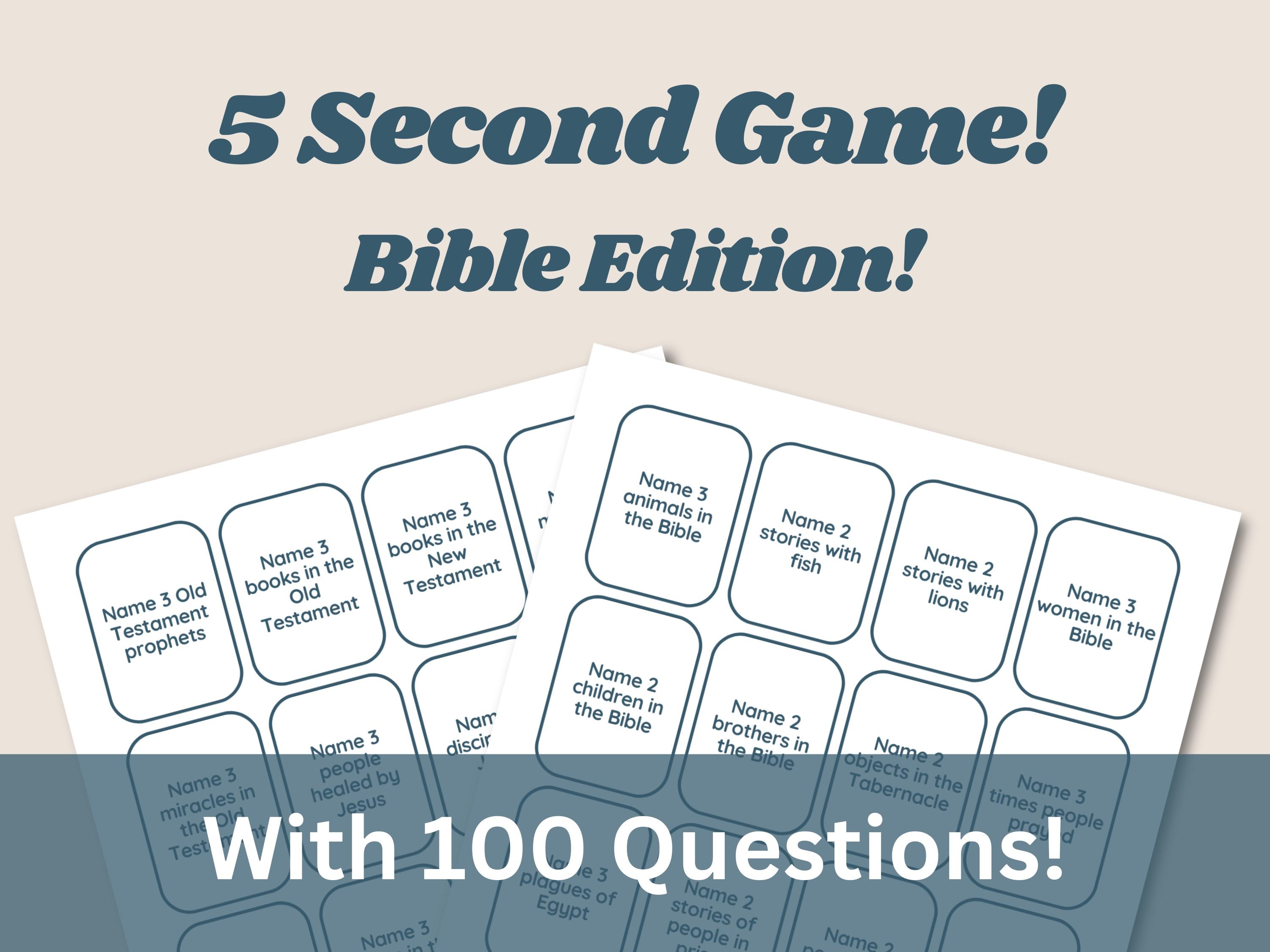 5 Second Bible Game | Fun Trivia Questions for Kids & Adults | Sunday ...