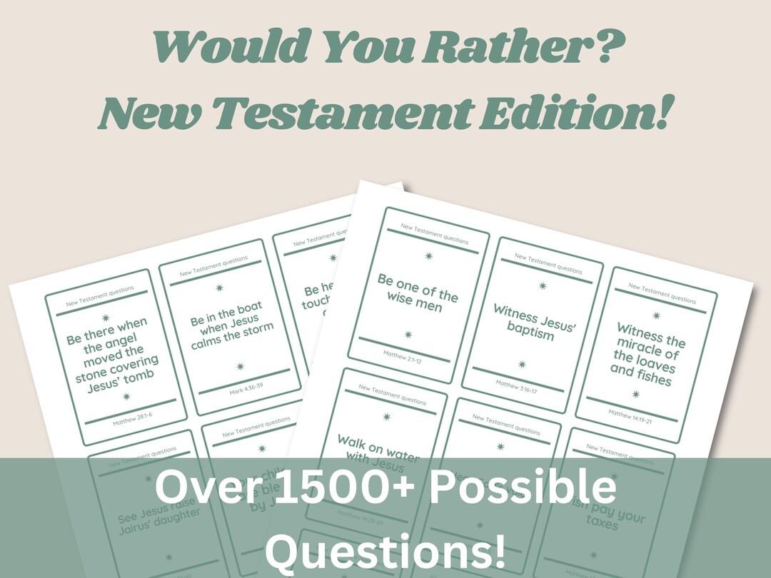 New Testament "would You Rather" Game | This or That Questions for Kids ...