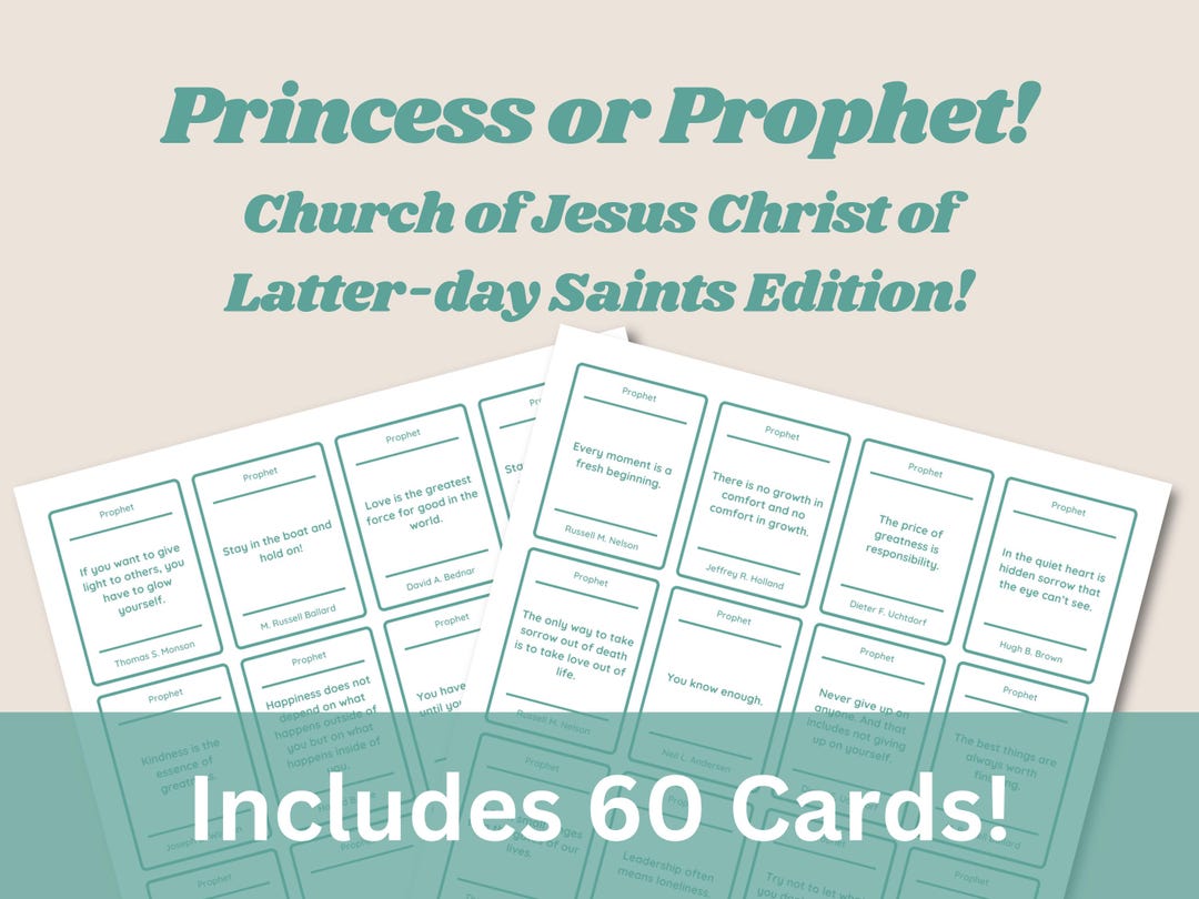 LDS Princess or Prophet Game: Trivia for Family, Youth (digital ...