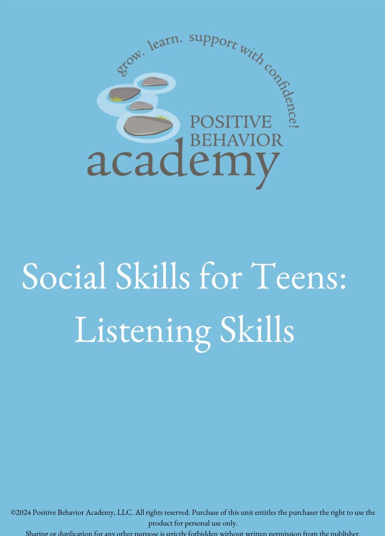 Social Skills for Teens: Listening Skills - Etsy