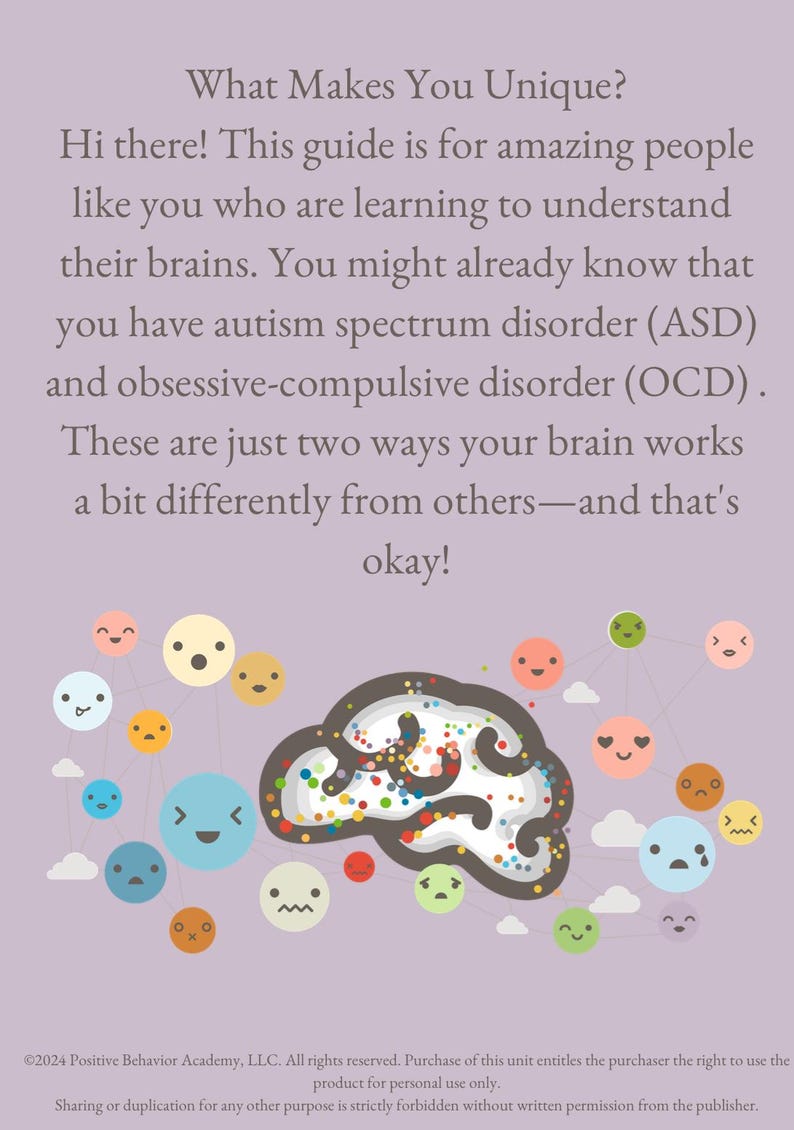 Understanding Your Brain: A Guide for Teens With Autism and OCD - Etsy