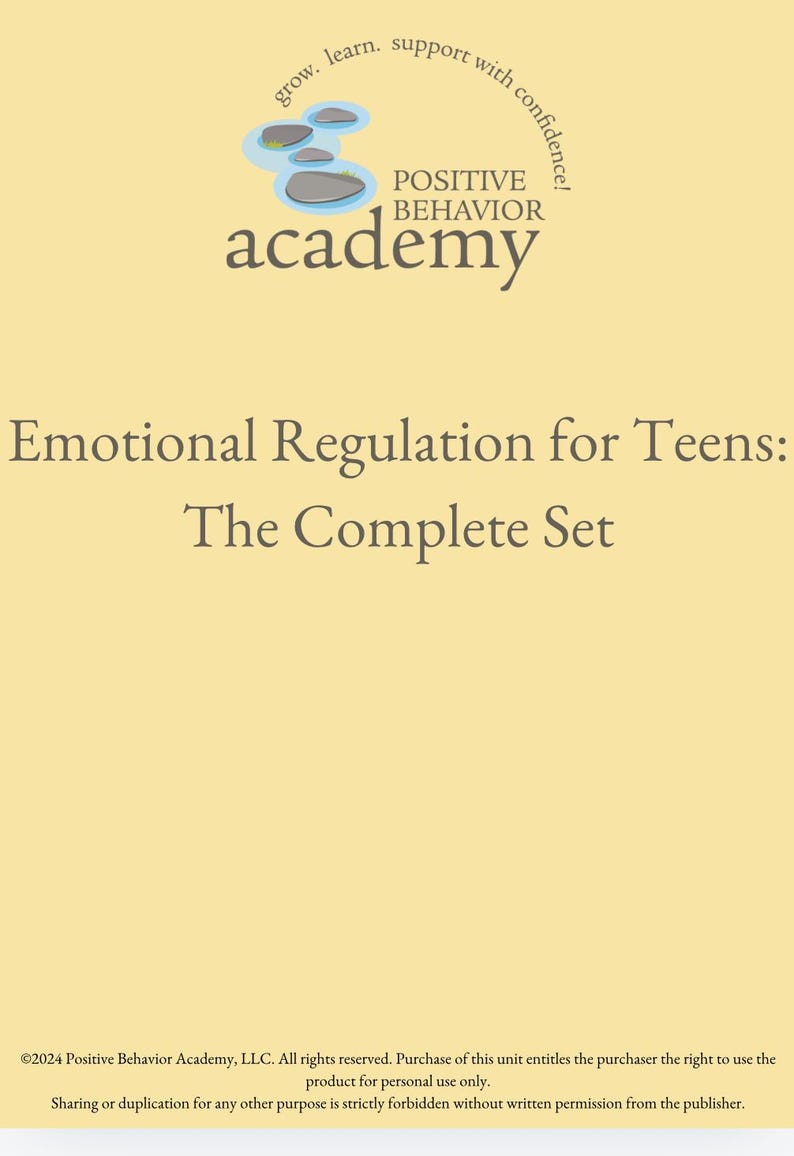 Emotional Regulation for Teens: the Complete Set - Etsy