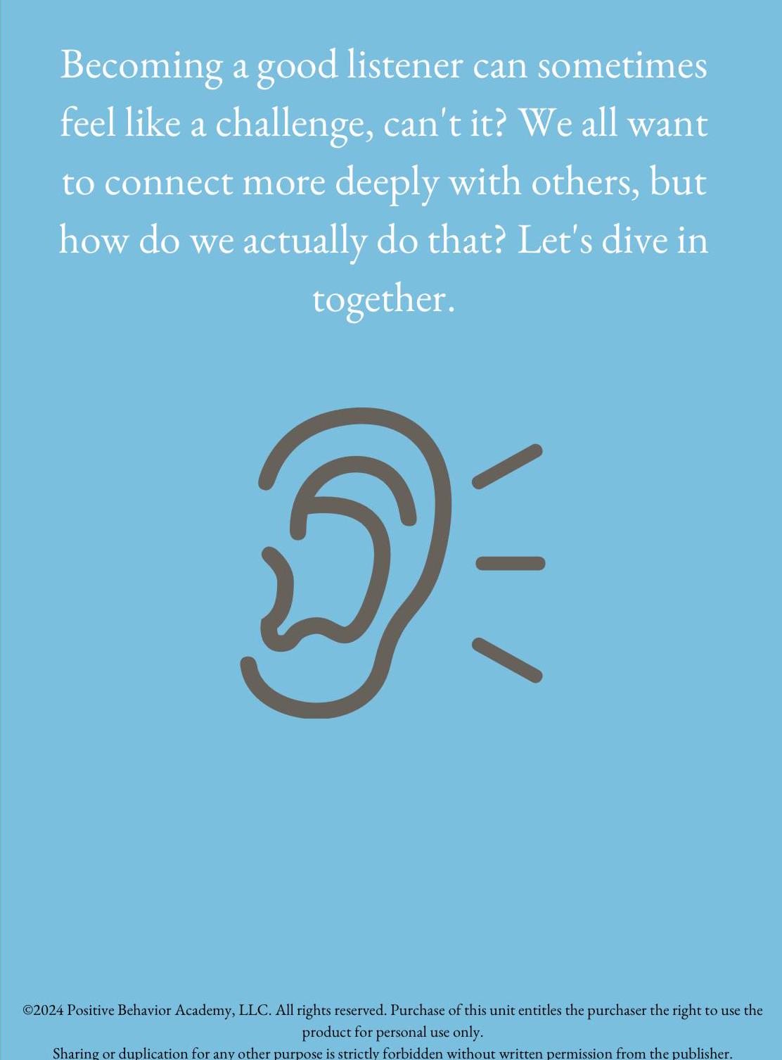 Social Skills for Teens: Listening Skills - Etsy