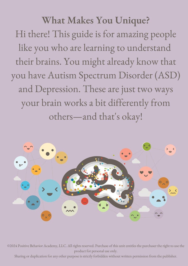 Understanding Your Brain: A Guide for Teens With Autism and Anxiety - Etsy