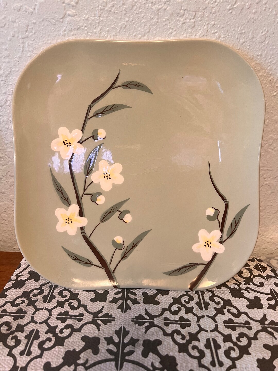 Vintage 10” Weilware Blossom Caledon Square Dinner Plate - Etsy