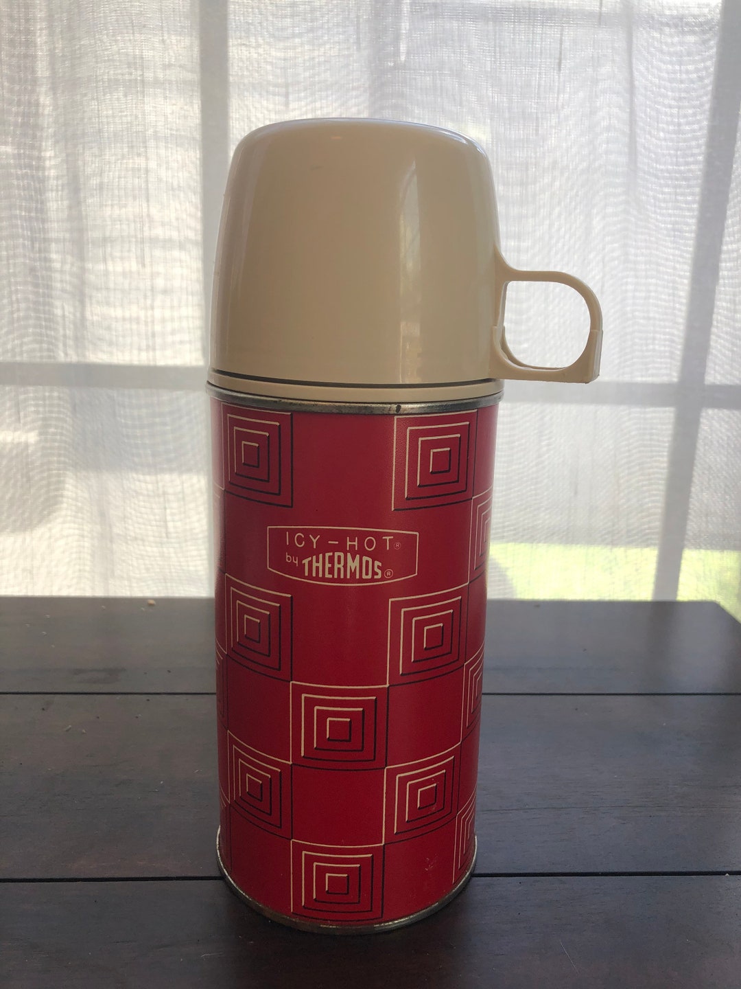 Vintage Red Thermos - Etsy