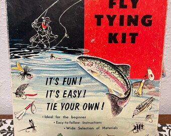 Vintage 1950's Tack-l-tyers Fly Tying Kit Vintage Fishing Flys ...