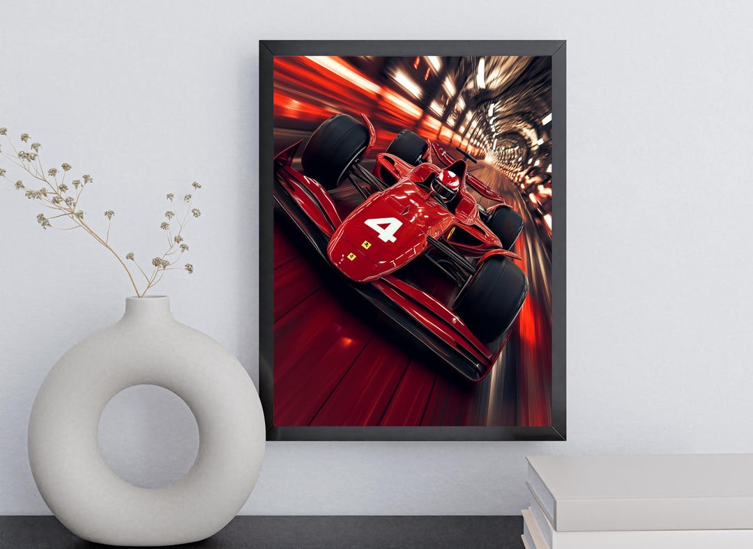 High-speed Formula 1 Racing Poster – Red Race Car Art – Motorsport Wall ...