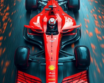 High-speed Formula 1 Racing Poster Dynamic F1 Car in Motion Artwork for ...