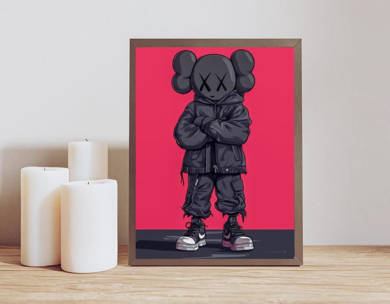 KAWS Companion Inspired Street Art Print Limited Edition Urban Decor ...