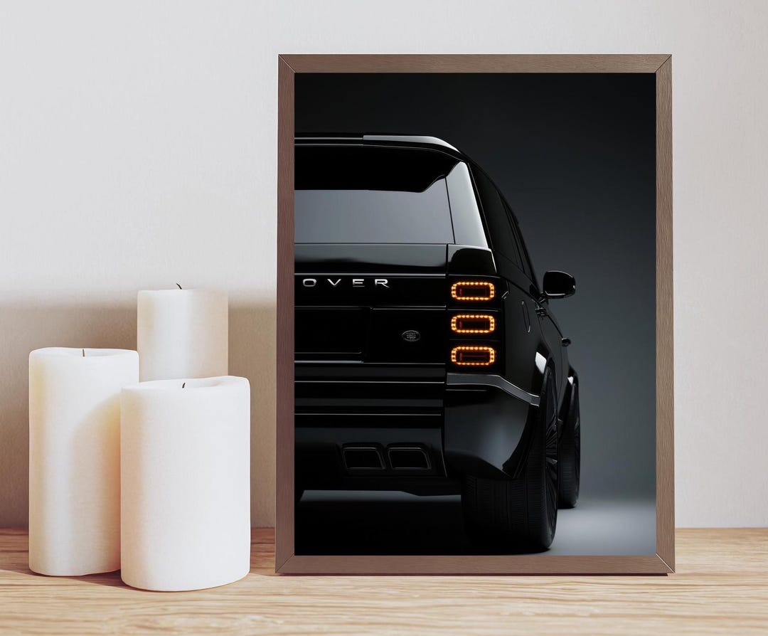 Luxury Range Rover Poster | Sleek Black SUV Wall Art | Masculine Decor ...