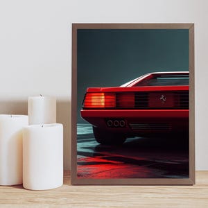 Vintage Ferrari Testarossa Wall Art | Classic Ferrari Poster for Man ...